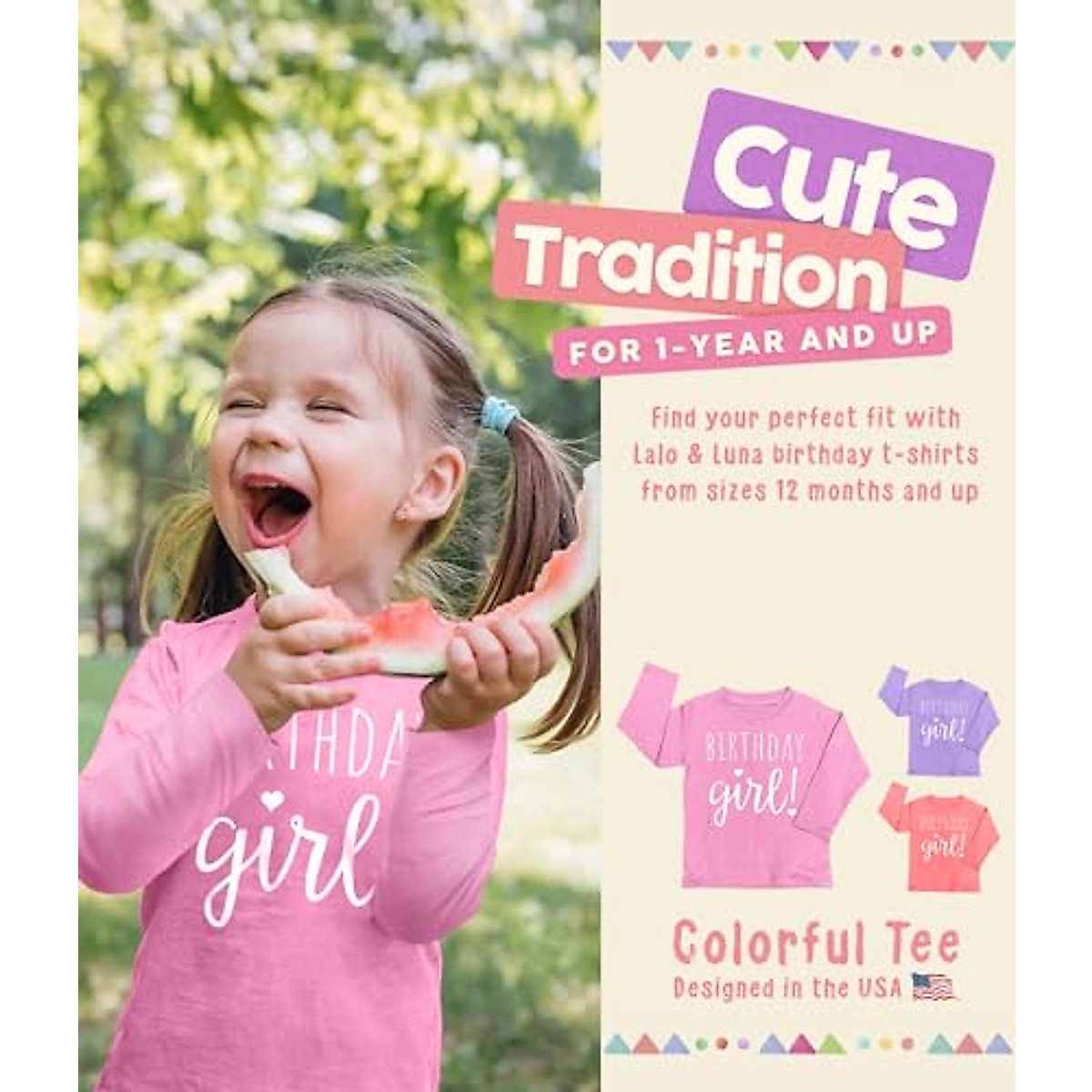 Happy Birthday T-Shirt (Girls 1 to 12) Sassy Kids Party Tee - Sweet Baby/Toddler Outfit 7 Pink Heather LS