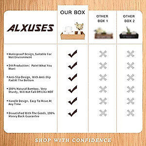 Toilet Paper Storage - Bamboo Bathroom Tray with Handles - Wooden Basket for Toilet Tank Top and Counter, or Rustic Home Decor Box for Vanity