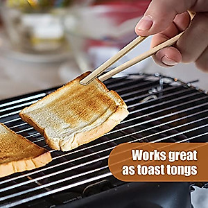 150 Pieces Mini Bamboo Disposable Tongs 4 Inch Bamboo Tongs Toast Tongs Disposable Cooking Utensils Disposable Wooden Cooking Tongs Natural Green for Catering Buffet Home Use Tea Supplies