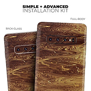 DesignSkinz Molten Gold Digital Foil Swirl V9 Protective Vinyl Decal Wrap Skin Cover Compatible with The Samsung Galaxy S20 (Screen Trim & Back Glass Skin)