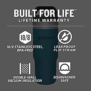 Stanley IceFlow Stainless Steel Tumbler with Straw - Vacuum Insulated Water Bottle for Home, Office or Car - Reusable Cup with Straw Leakproof Flip - Cold for 12 Hours or Iced for 2 Days (Lagoon)