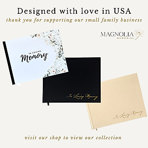 Funeral Guest Book - Elegant in Loving Memory Memorial Service Guest Book for Funeral with Matching Share A Memory Table Stand - 250 Guests Entries with Name & Address, Hardcover (Ivory)