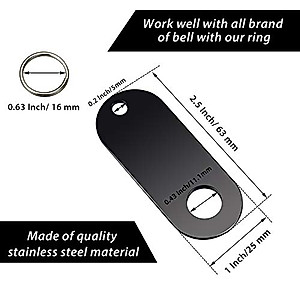 2 Pieces Motorcycle Bell Hangers Motorcycle Luck Riding Bell Hangers and 2 Pieces Split Rings, Fits for Any Bells, Compatible with (Black)