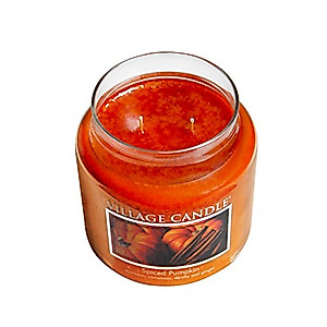 Village Candle Spiced Pumpkin 11 oz Glass Jar Scented Candle, Small