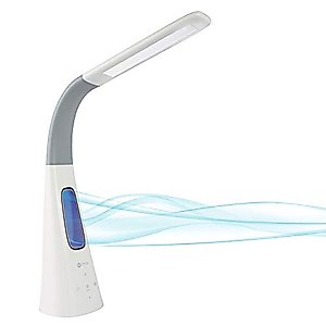 OttLite Cool Breeze LED Lamp with Bladeless Fan - 3 Speed Options & 5 Brightness Settings with Energy Efficient Natural Daylight LEDs - Desktop, Table or Nightstand Lamp for Studying or Reading