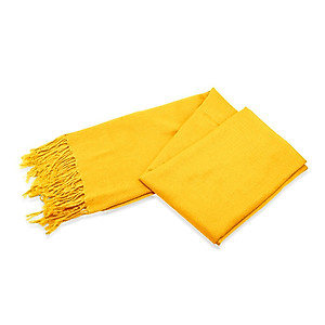 GEARONIC Soft Pashmina Scarf for Women Shawl Wrap Scarves Lady Women's Scarfs in Solid Colors - Yellow