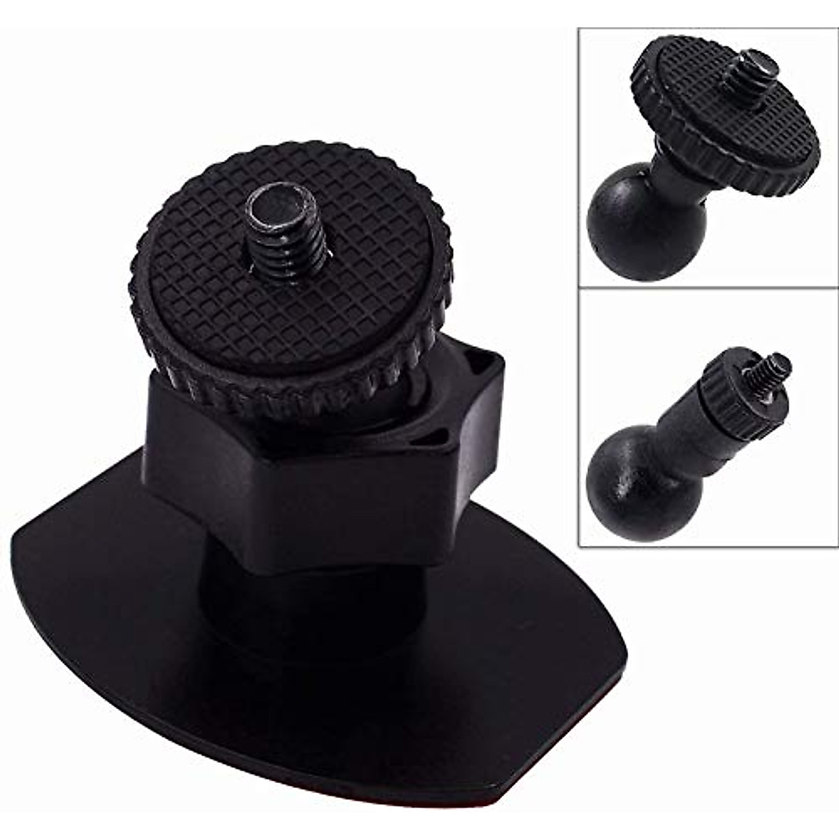 iSaddle CH01B 1/4" Thread Camera Mount Mini Double-Sided Adhesive in Dash Cam Mount Holder - Universal Tripod Permanent Holder Fits Sony/Ricoh/HP/GoPro/Oculus (M4 M6 Screw Join Ball Included)