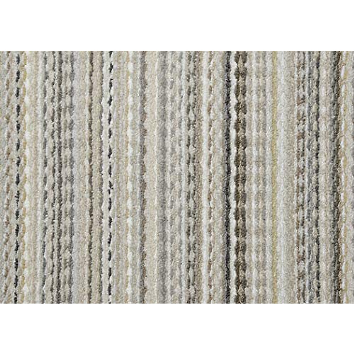 Garland Rug Carnival Stripe Assorted Earth Tone 12'x12' Modern Stain Resistance Area Rug