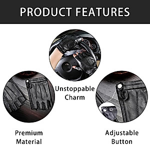 Fingerless Driving Gloves PU Faux Leather Outdoor Sport Halloween Cosplay Costume Half Finger Glove for Men Women Teens