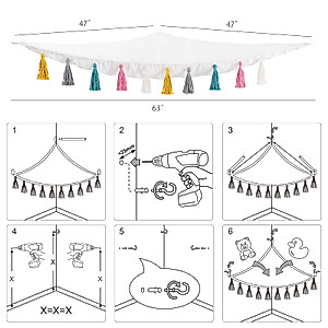 Mkono Stuffed Animal Toys Hammock Boho Hanging Stuff Animals Storage Organizer with Decorative Tassels Corner Large Capability Toy Net Holder for Nursery Playroom Kid's Room Bedroom, 2 Pieces, Large