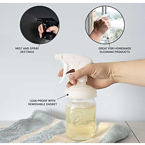 reCAP Mason Jar Sprayer and Pump Cap | Regular Mouth | Black | Made in the USA | Leak-proof | Freezer-proof