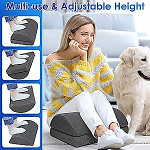 CushZone Foot Rest for Under Desk at Work Adjustable Foam for Office, Work, Gaming, Computer, Gift, Home Office Accessories Back & Hip Pain Relief (Grey)