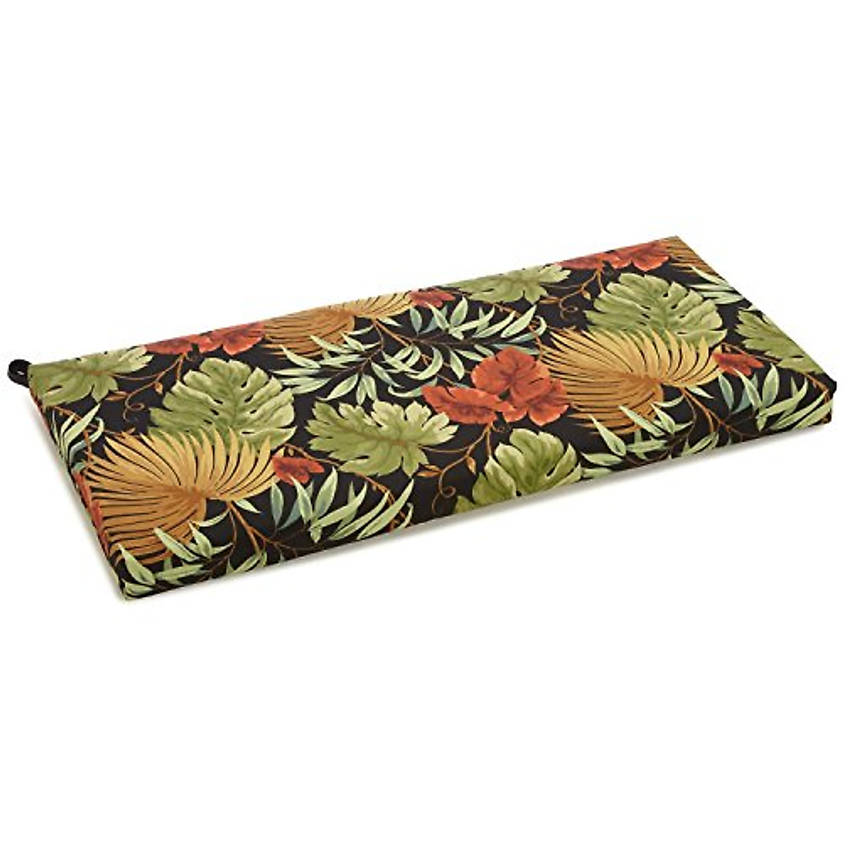 Blazing Needles Patterned Outdoor Spun Polyester Loveseat Cushion, 45" Wide, Tropique Raven