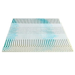 Restologie 2'' Reversible Gel Memory Foam 7- Zone Mattress Topper (Queen)