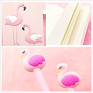 Flamingo Notebook Journal Gel Pen Set Trendy Flamingo Diary Notebook Pink Flamingo Gifts Set for School Office Supplies Girls Kids Birthday Gift