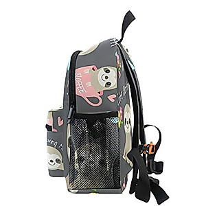 Cute Baby Sloth Backpacks for Kids Girls Sloths Flowers Preschool Toddler Bookbag Backpack with Chest Strap Mini Adorable Animals Kindergarten School Bags