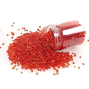 Reflective Tempered High Luster Fire Glass, Glass Gravel Marbles,Fire Glass Rocks Pebbles,Vase Fillers Glass Beads for Aquarium Garden Decoration 3-6mm 305g/10.75oz/0.67lbs (Orange Red)