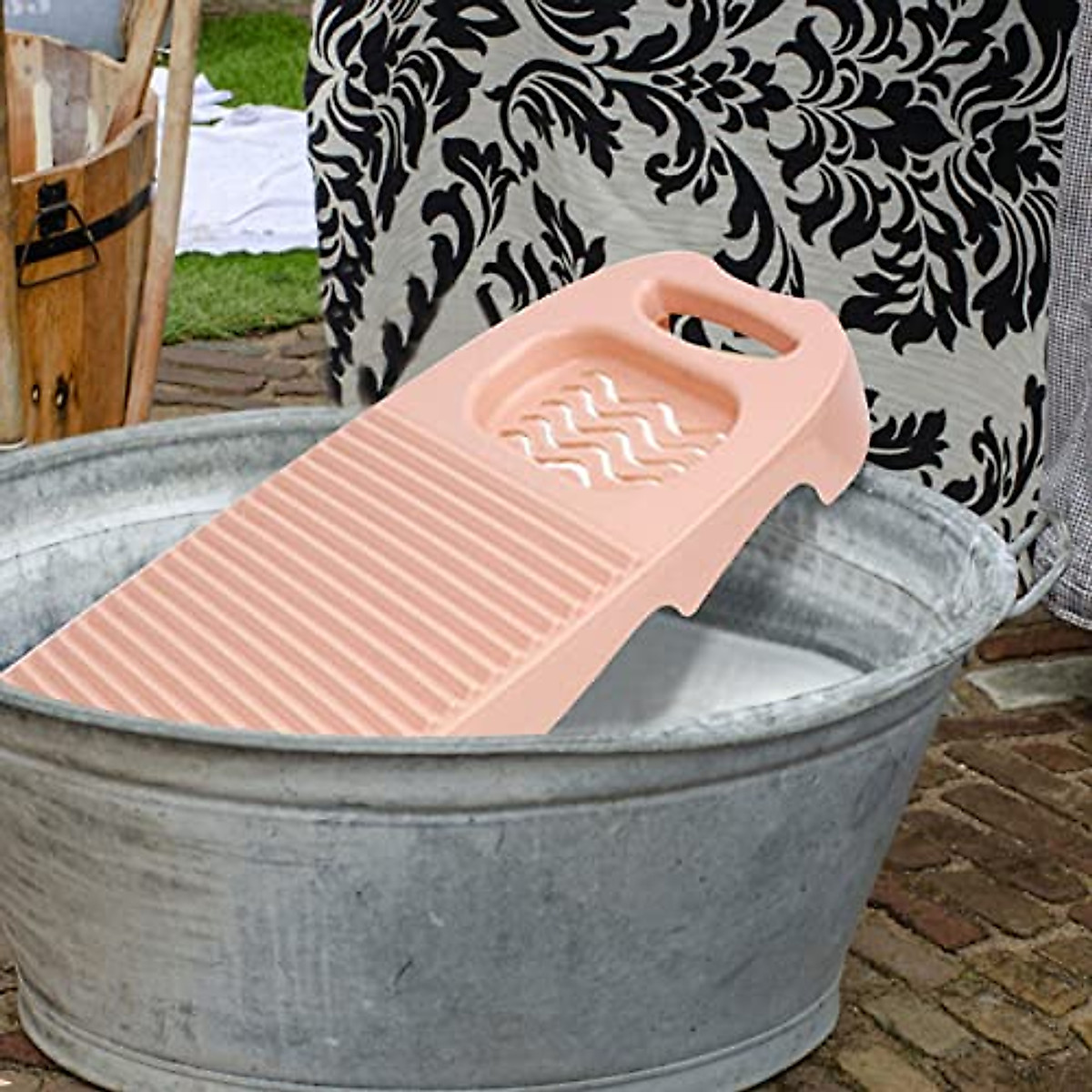 Aiend Laundry Washing Board, Non Slip Washboard, Manual Wash Clothes Laundry Pad Scrubbing Board for Household, Wavy Shape, 17.7x7.8in, 4 Colors Available