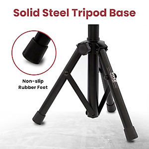 Pyle Padded Musician Stool-Drum/Guitar/Keyboard Performers Foldable Piano w/Height Adjustable Foot & Seat, Non-Slip Rubber Feet, Round Foam Cushion PKST54