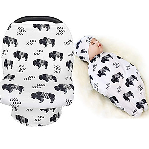 Buffalo Baby Car Seat Cover and Swaddle Cocoon