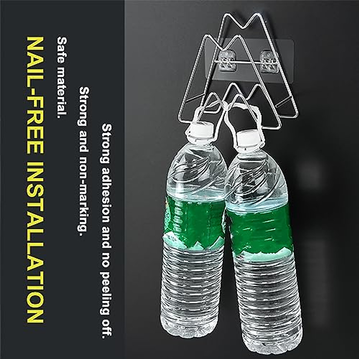 UWAYEXRA Pot Lid Organizer,2-Piece Gold Pan Lid | Plate Holder, Minimalist Style Dual-purpose desktop and wall Kitchen Organizers Nail-free