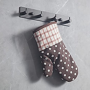 Black Adhesive Towel Hooks for Bathrooms Wall Mount no drill Shower heavy duty Wall Hook self adhesive towel rack Stick On Wall Coats Hooks Stainless Steel Adhesive hanger for Kitchen,Door,Key,4 Hooks