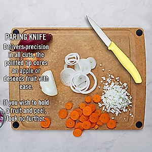 Victorinox Carbon Steel "Swiss Classic Trend Colours Special Edition" Set of 2 Kitchen Knives and 1 Peeler, 11 cm Wavy & 8 cm Straight Edge Knives with a Vegetable Peeler - Lemon, Swiss Made, Medium (6.7116.31L82)