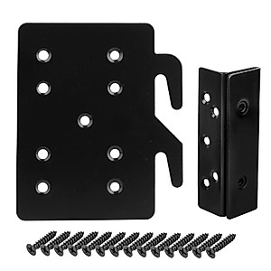 GBGS 4 Sets Bed Frame Bed Post Double Hook Slot Bracket, Cold Rolled Steel 5" ×4¼", Thickness 2 mm,Heavy Duty for Bed Rail Hooks Plates Bed Accessories, Screws Included