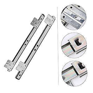1 Pair Guide Computer Tray Computer Keyboards Ball Bearing Furniture Slides Drawer Rail Track Computer Drawer Tray Accessories Drawer Slide Track Cold Rolled Steel Desk Hardware