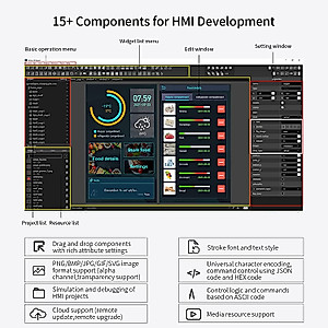 SCBRHMI 4.3 Inch Intelligent LCD HMI Serial Display Module with Program + Touch Screen + Free Powerful Software for Equipment Control Panel Arduino Raspberry pi ESP 32 ESP8266 STM32