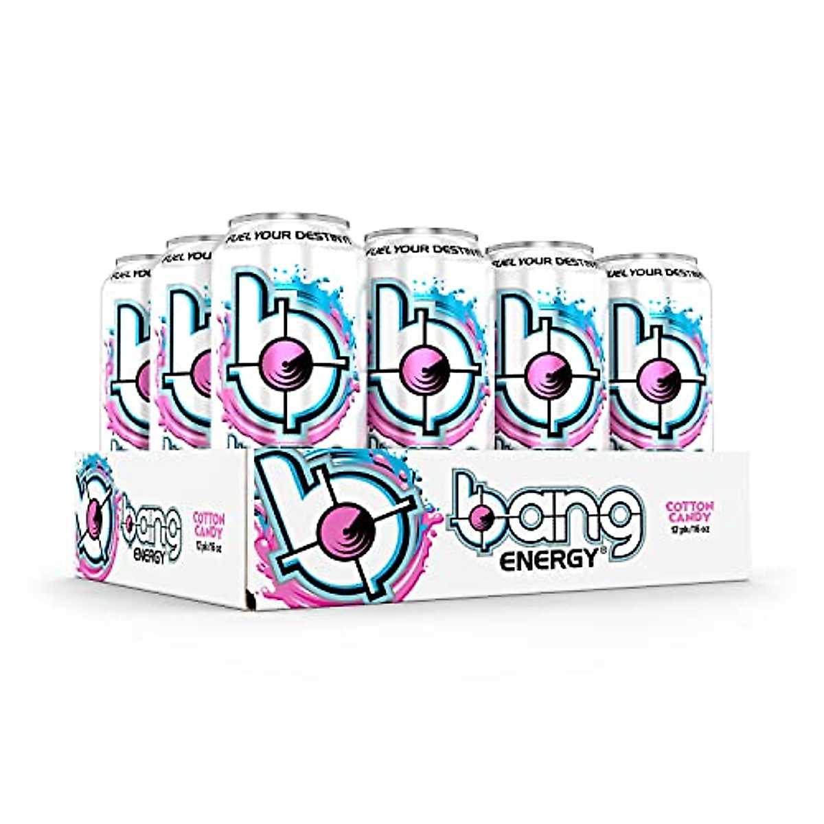 Bang Energy Cotton Candy, Sugar-Free Energy Drink, 16-Ounce (Pack of 12)