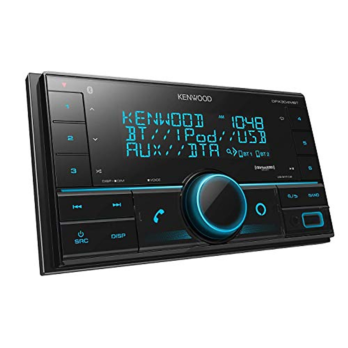 Kenwood DPX304MBT Double DIN in-Dash Digital Media Receiver with Bluetooth (Does not Play CDs) | Mechless Car Stereo Receiver | Amazon Alexa Ready - Black