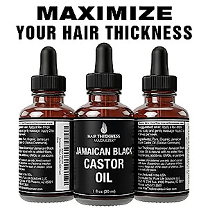 Jamaican Black Castor Oil For Hair Growth. Vegan Scalp Treatment For Women, Men with Dry, Frizzy, Weak Hair, Hair Loss 1oz
