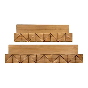 Stratton Home Decor Set of 2 Boho Textured Ledge Floating Wall Shelves Utility, Natural Wood