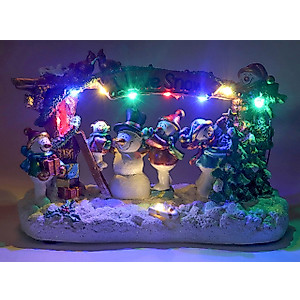 Christmas Village Building A Snowman - Pre-lit Tabletop Snow Village - Perfect Addition to Your Christmas Indoor Decorations & Christmas Village Displays