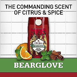 Old Spice Wild Bearglove Scent Body Wash for Men, Red 16 Oz, Packaging may vary Red