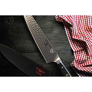 Dalstrong Shogun Series X Damascus Japanese AUS-10V Super Steel Chef Kitchen Knife with G10 Black Handle ABS, 10.25 Inches, Sheath Included