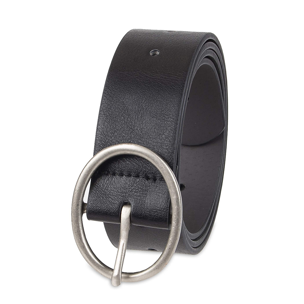 Amazon Essentials Women's Fully Adjustable Belt with Round Buckle (Available in Plus Size), Brown Casual, Medium