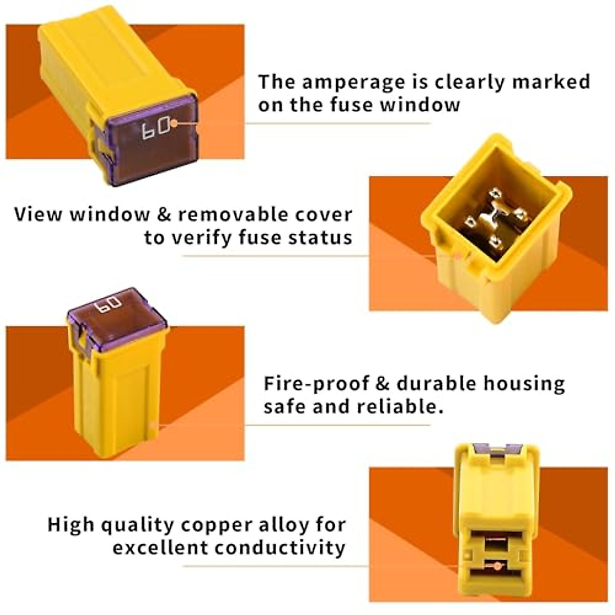 Jcase Fuse Kit Mini Jcase Fuse Assortment HIGH Profile 60A Fit for Ford Chevy/GM Nissan and Toyota Pickup Trucks Cars and SUVs