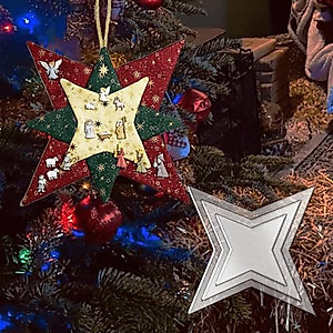 Christmas Patchwork Star Template Set,Christmas Wreath Template,Christmas Star Quilting Template,2024 Christmas DIY Quilting Templates Patchwork Tools,DIY Sewing Tool for Sewing Lovers