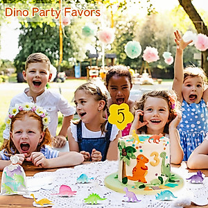 48 PCS Dinosaur Toys Glow in Dark Easter Baskes Gift Light up Decor Mini Dino Figures Birthday Party Favor Supplies Bulk Cake Topper Goodie Bag Stuffer Pinata Goody Filler Class Prize Treasure Box Kid