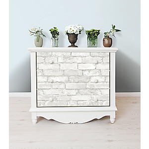 NuWallpaper NU3010 Grey and White Brick Peel & Stick Wallpaper, Multicolor