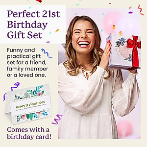 21st Birthday Gifts For Women, Funny Birthday Wine Gifts Ideas for Her, Friend, Daughter, Sister | Unique Finally 21 Stainless Steel Wine Tumbler Shot Glass Set For 21 Year Old