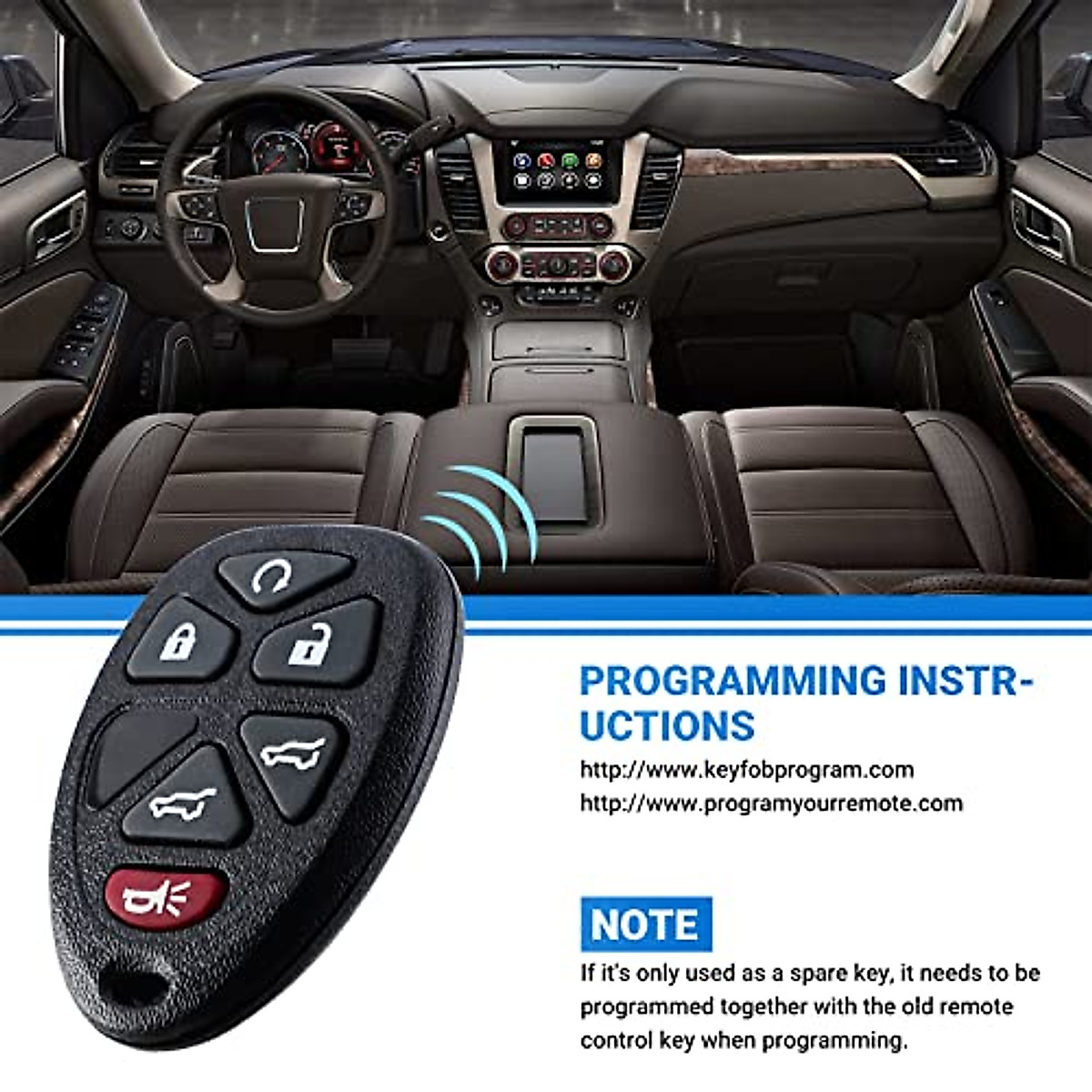 Pilida Keyless Entry Remote Car Key Fob Compatible with 2007-2014 Chevy Tahoe/Suburban| Cadillac Escalade 15913427| OUC60270 Set of 2