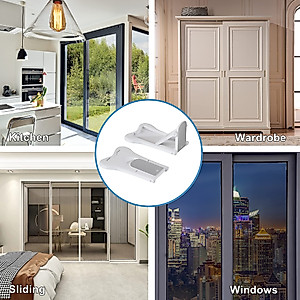 HYEXD Sliding Glass Door Lock Child Proof 2 Pieces Windows Locks Security Baby Safety Closets Patio Door Lock White Thin