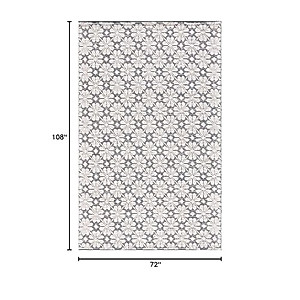 MARTHA STEWART x SAFAVIEH 6' x 9' Ivory/Navy MSR3503N Handmade Contemporary Floral Wool Area Rug