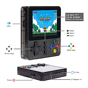 HAndPE Handheld Game Console, Retro Super Mini Game Player 500 Classical FC Games 3-Inch Color Screen Support for Connecting TV & Two Players 1020mAh Rechargeable Battery Present for Kids and Adult
