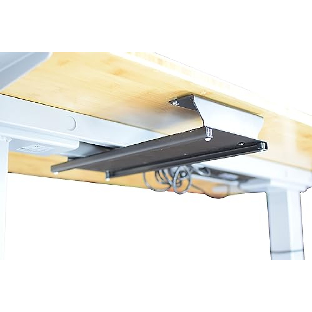 KT BRIDGE Under-Desk Keyboard Tray Mount for Electric Standing Desks - Clear the Crossbar on sit stand up desk frames standup desk adjustable desk accessories desk organizers and accessories