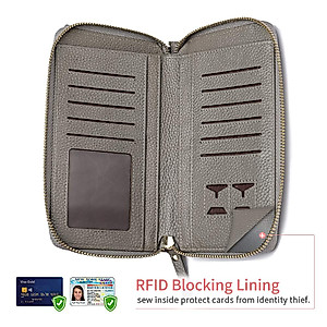 Pearl Angeli Women Phone Purse RFID Blocking Genuine Leather Small Ladies Cross-body Wallet Shoulder Bag