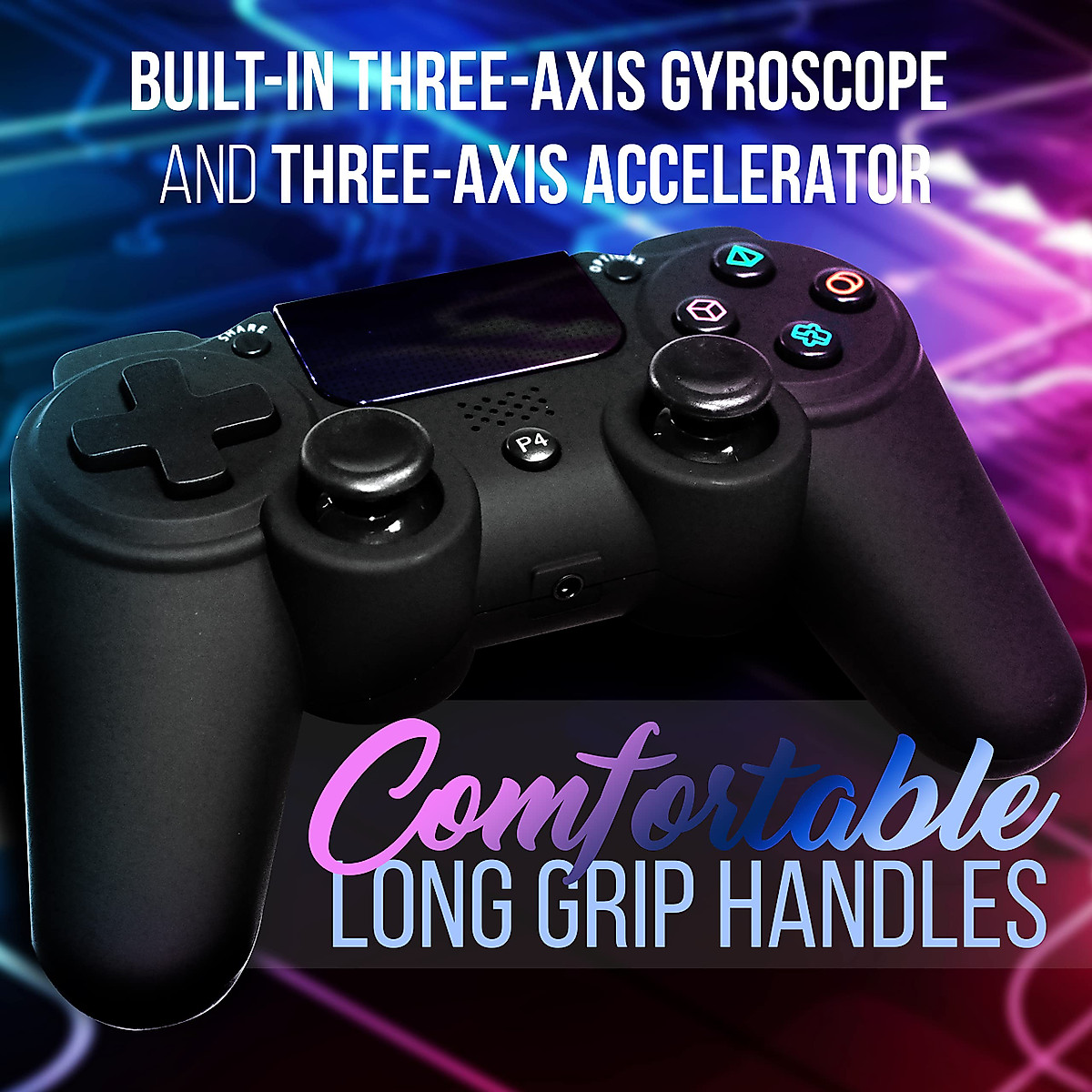 Pyle Gaming Controller with Built-in Speaker, USB Connectivity, and LED Lights for Windows